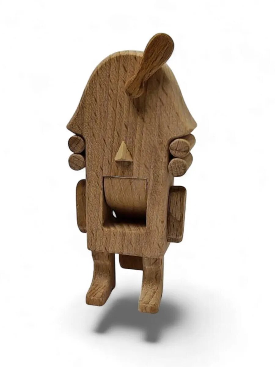 Деревянная игрушка Китобой "Щелкунчик", ручная работа, дерево, 8.5см, бук, коричневый