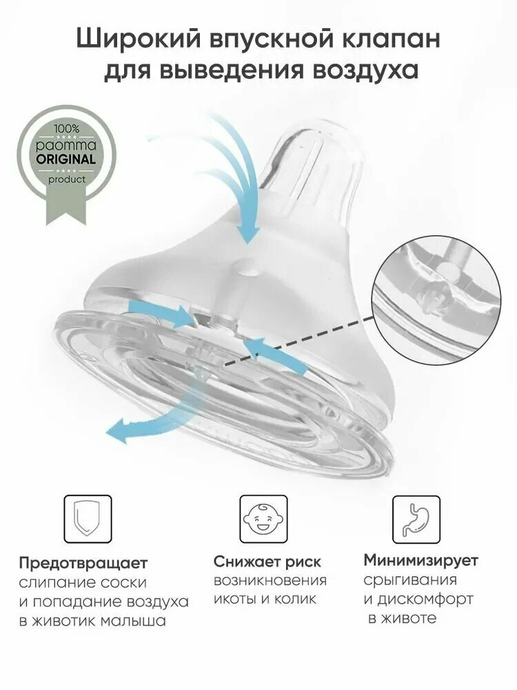 Соска для бутылочек paomma Anti-Colic / соски для бутылочек 6+ (2 шт)