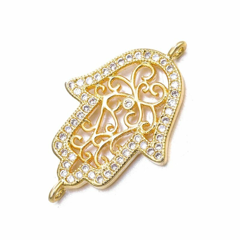 Juya медные круглые коннекторы с цирконами Gold