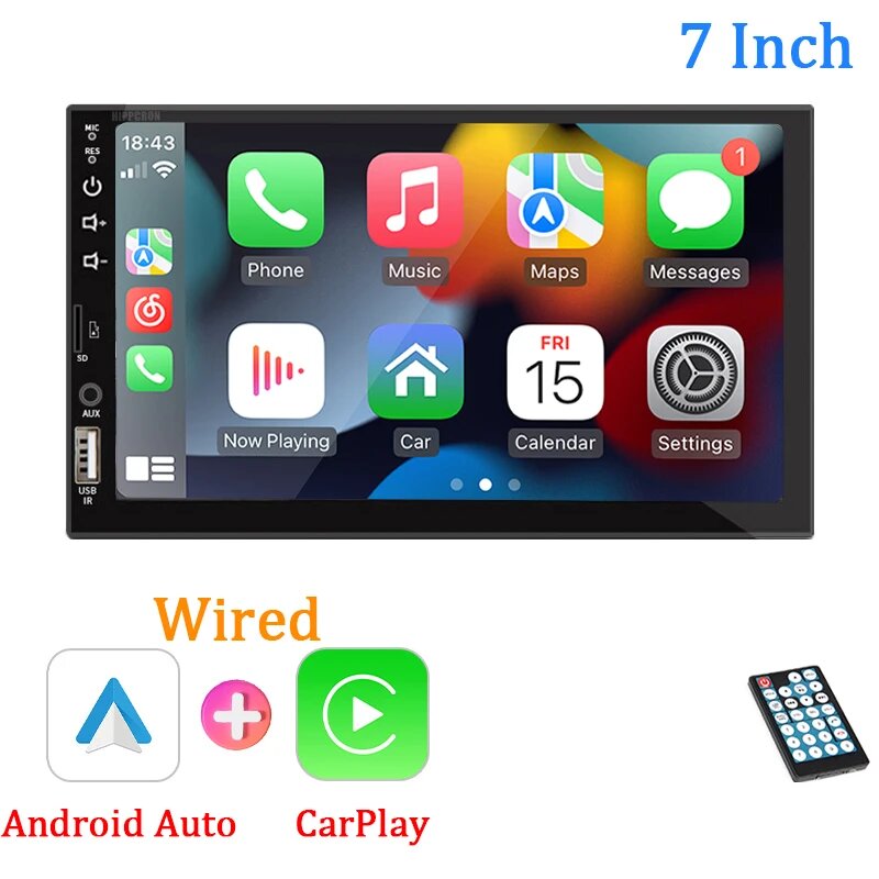 Автомагнитола Carplay 1 Din, 7 дюймов, сенсорный экран HD, мультимедийный mp5-плеер, Car Radio Only