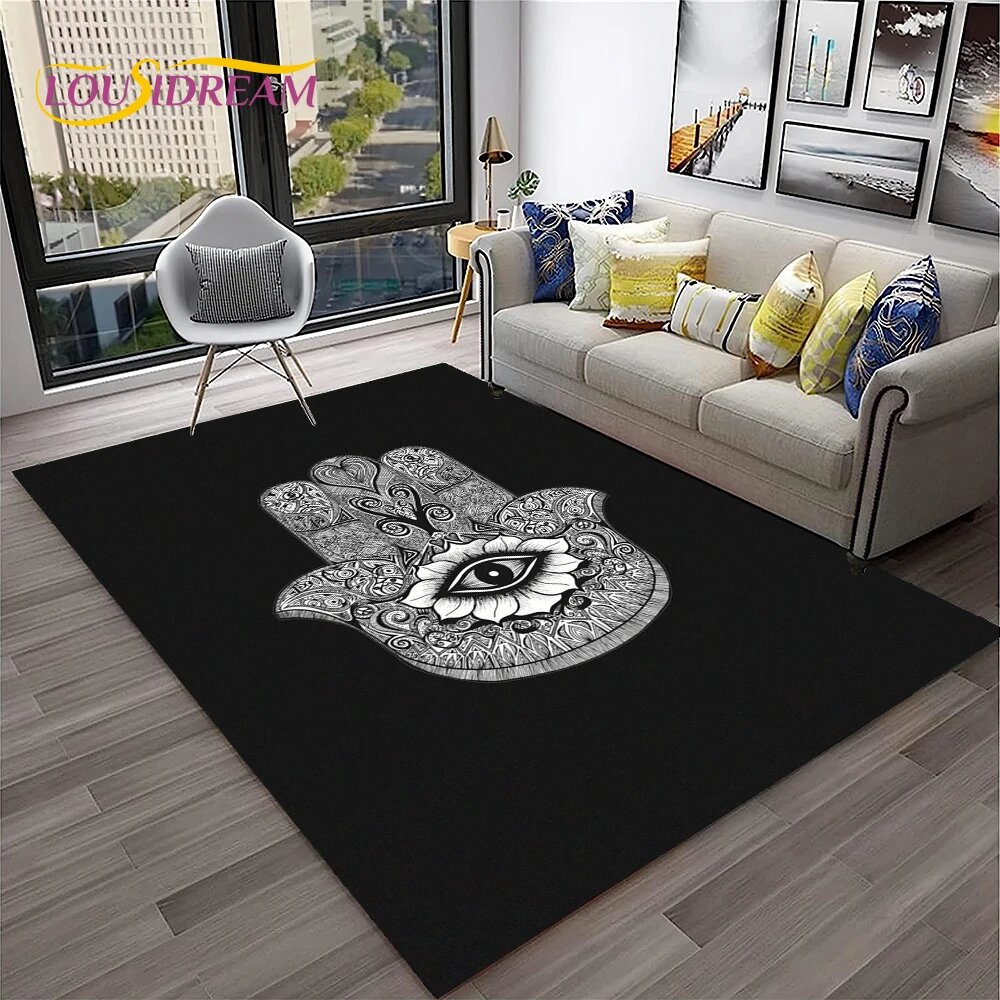 Ковёр LOUSIDREAM с изображением руки с глазом, 40x60 см, черный