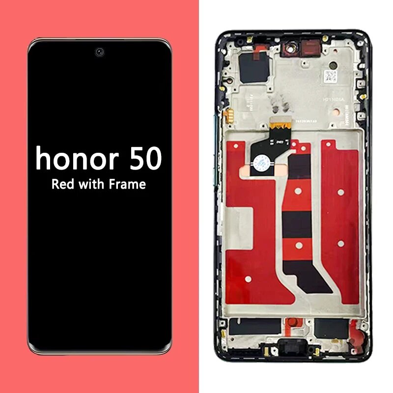 Новый ЖК-дисплей для Huawei Honor 50 NTH-AN00 NTH-NX9, дигитайзер сенсорного экрана в With Red Frame