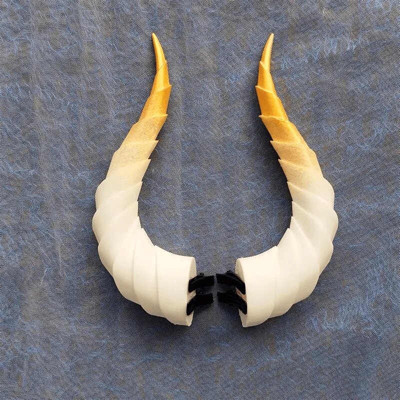 Рога для косплея, градиент белые-золотые, 10CM