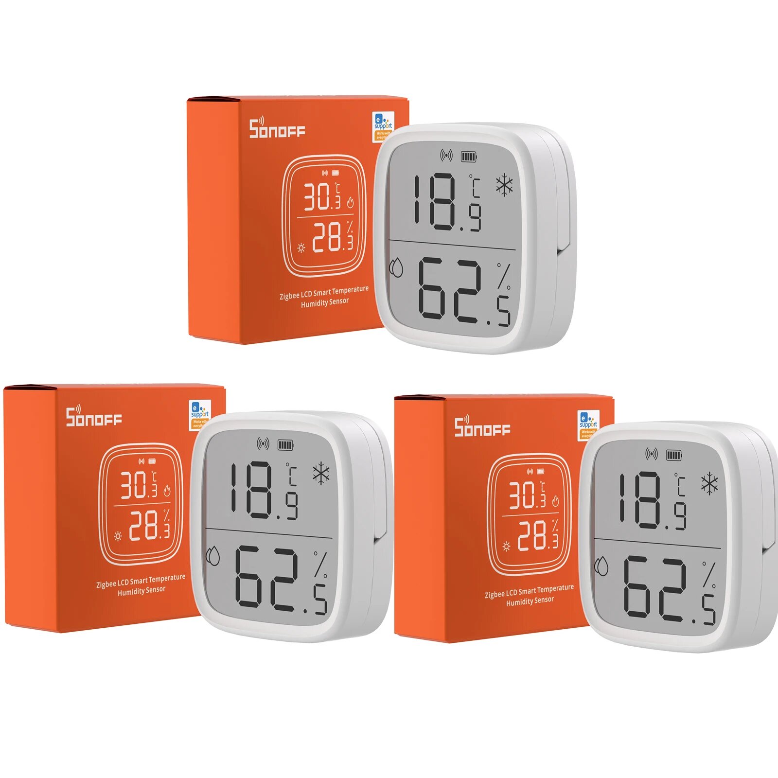 SONOFF SNZB-02D датчик температуры и влажности 3pieces