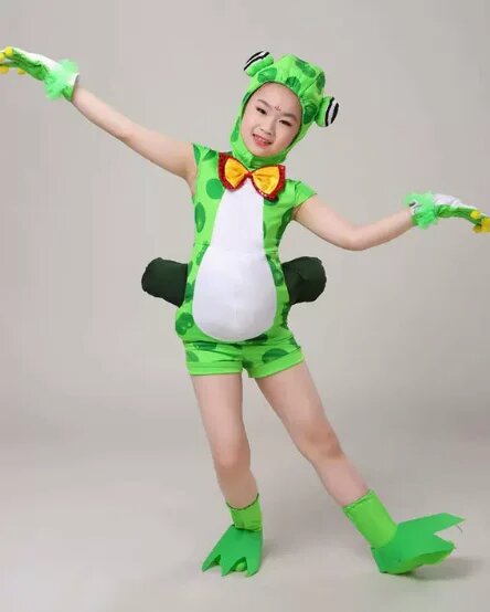 Новый костюм лягушки для косплея на Хэллоуин, китайский костюм для мальчиков и девочек, костюмы обезьяны с изображением животных, танцевальное платье белого лебедя