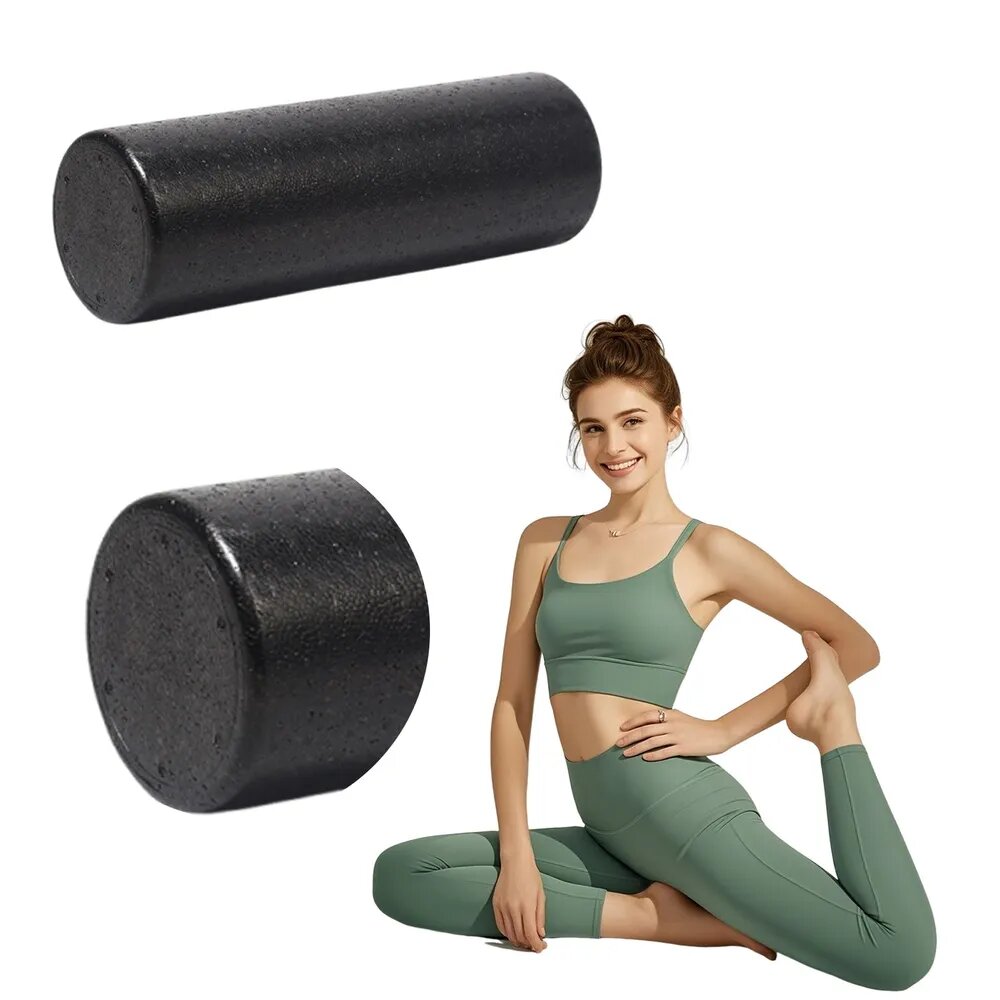Пенопластовый ролик для пилатеса, 45 см, черный, для растяжки и расслабления мышц