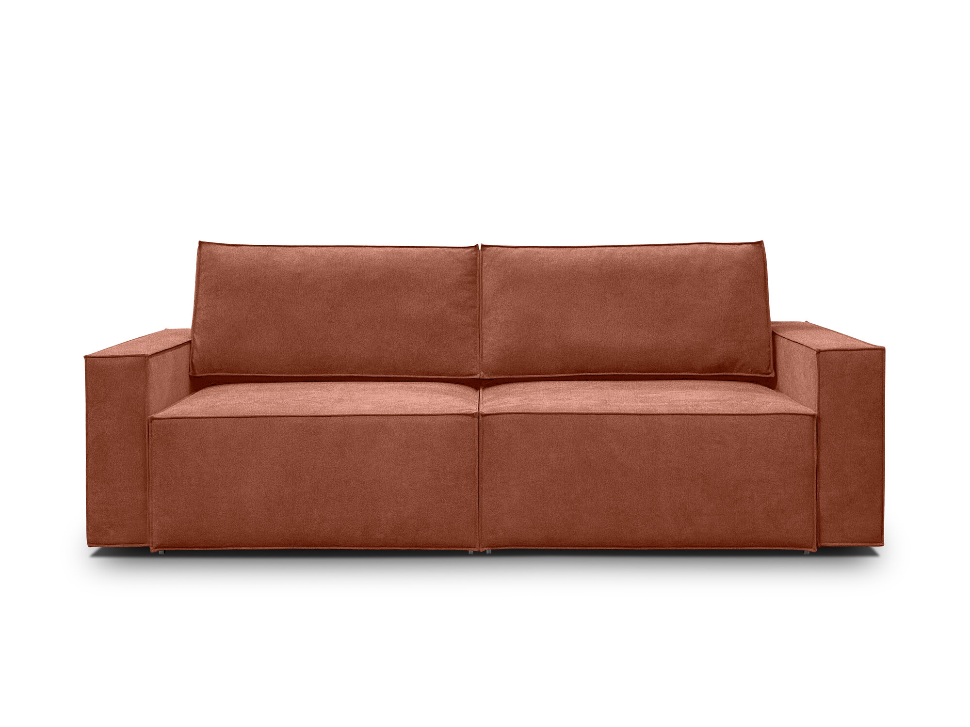 Диван прямой раскладной "Росмебель Лофт", еврокнижка, модульный, с ящиком, размер 2,45х1х0,95, терракотовый