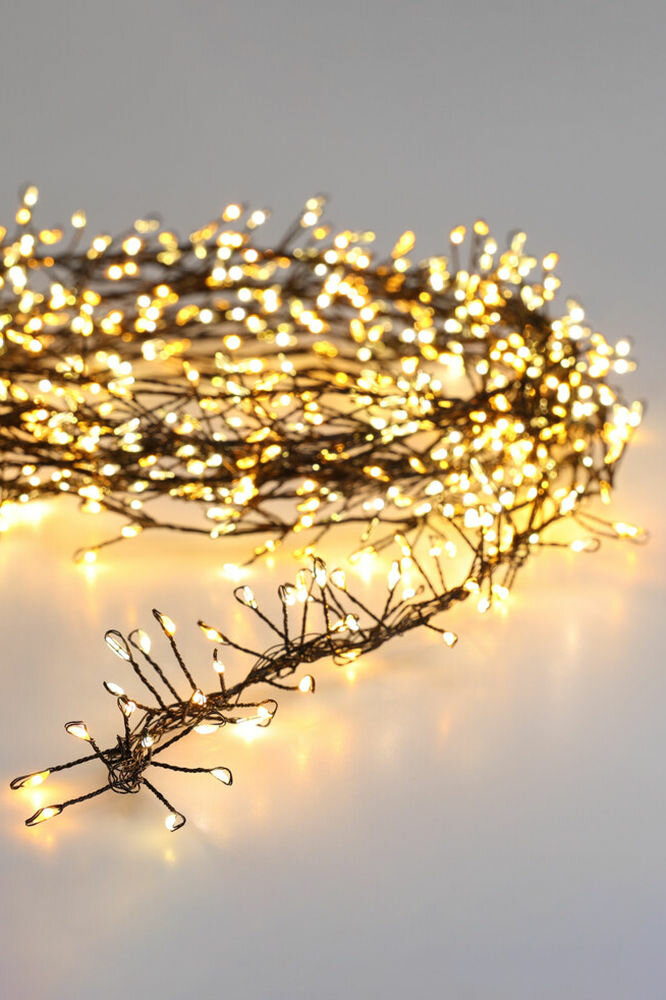 Светодиодная гирлянда SNAKE - роса, 100 тёплых/экстра тёплых белых микро LED-огней, 1+0.3 м, чёрная проволока, батарейки, Koopman International AX5700740