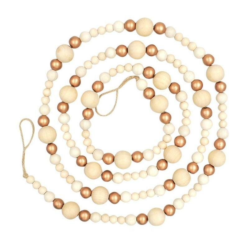 Деревянная бусная гирлянда, Золотые бусины из журналов