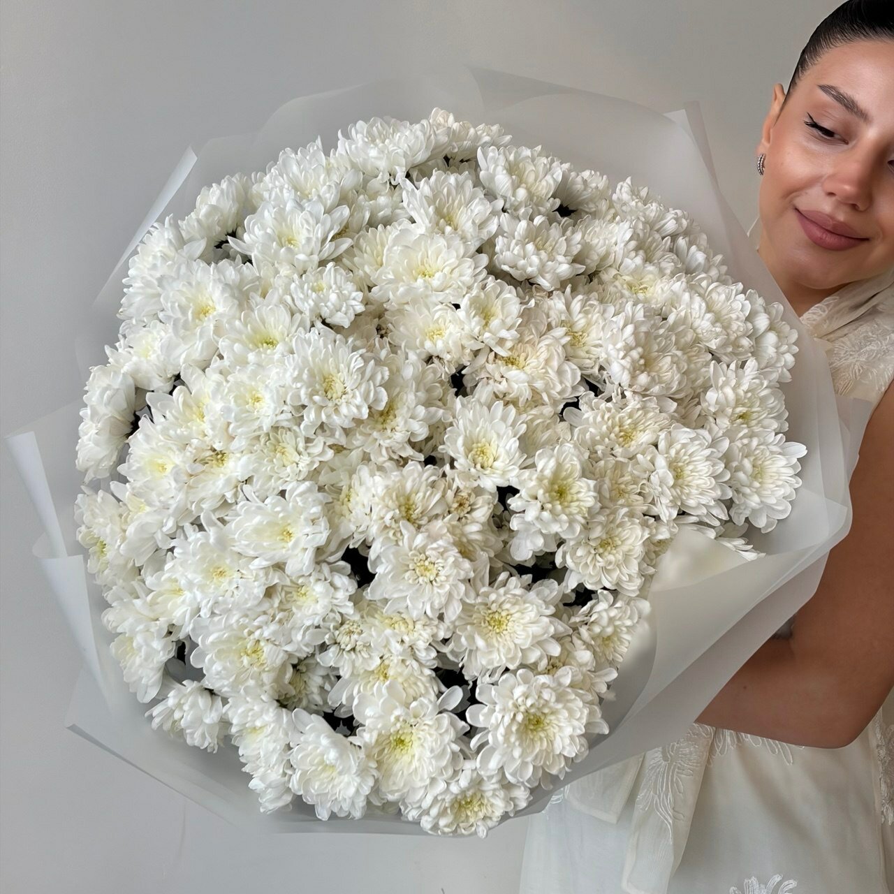 Букет 25 кустовых хризантем #993