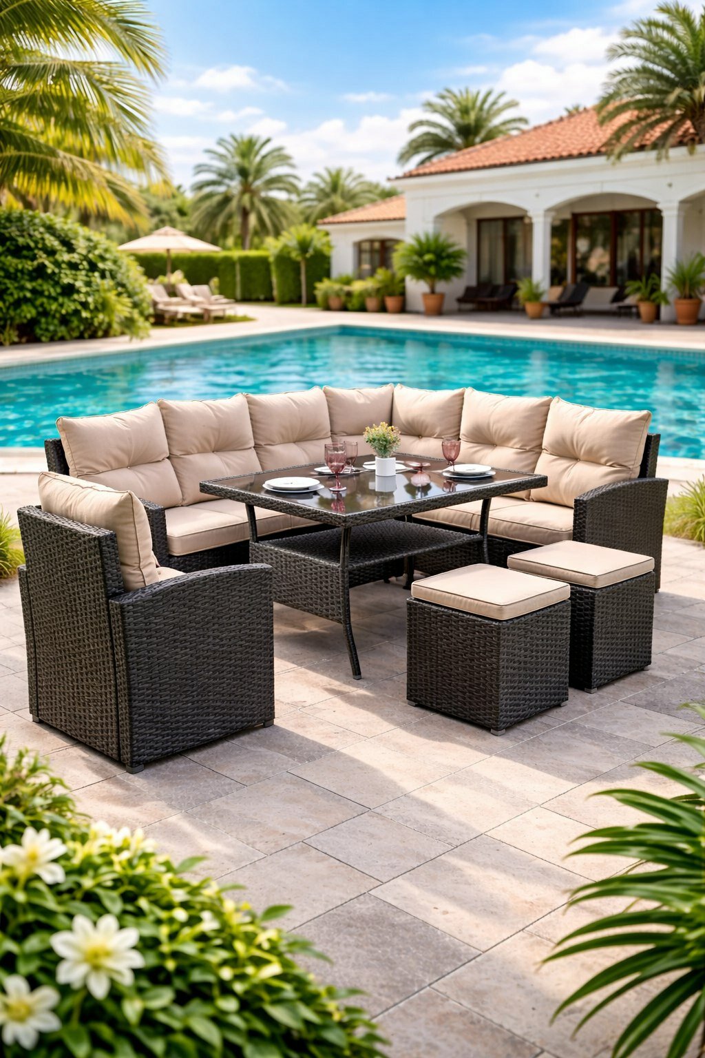 Набор садовой мебели из ротанга