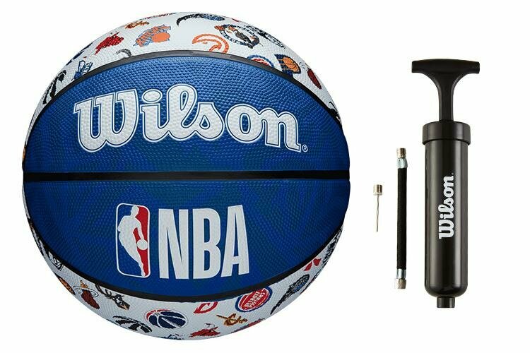 Резиновый баскетбольный мяч унисекс Wilson x NBA, тёмно-синий, размер 7, для тренировок, Китайская версия