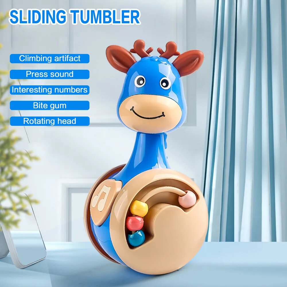 Игрушка-неваляшка в форме динозавра для младенцев с пищащим звуком, развивающая игрушка для детей