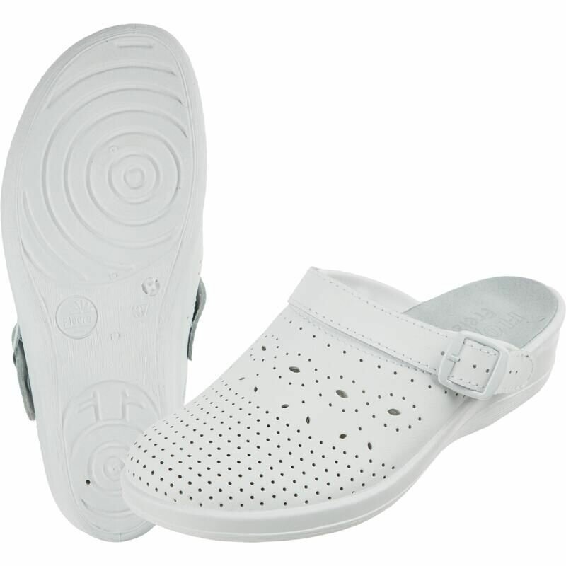 Сабо Яна женские из натуральной кожи белые (размер 39)