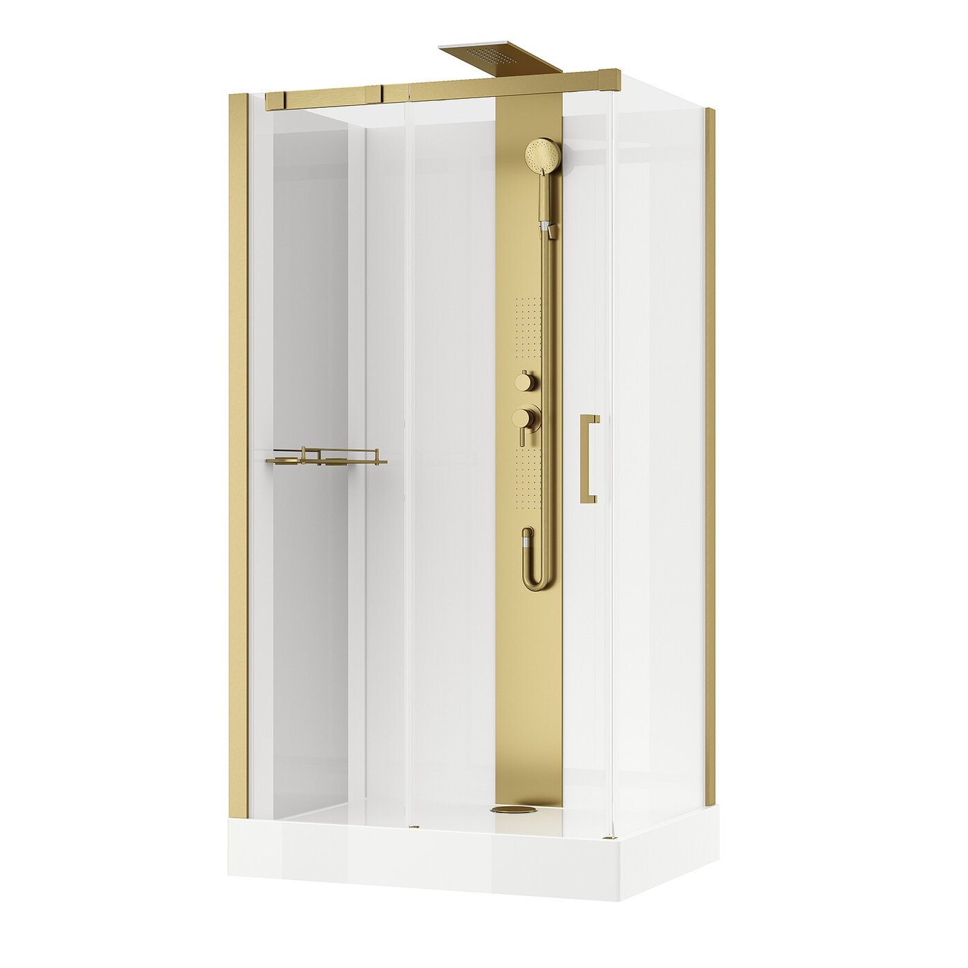 Душевая кабина Black&White Galaxy 110х80 G8708G брашированное золото
