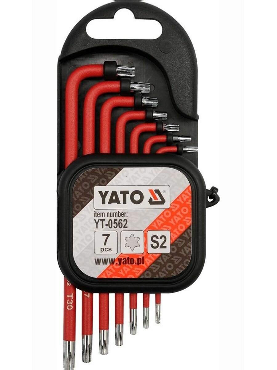 Набор ключей YATO YT-0562 "Torx Tamper Proof", высоколегированная сталь S2, 7 шт.