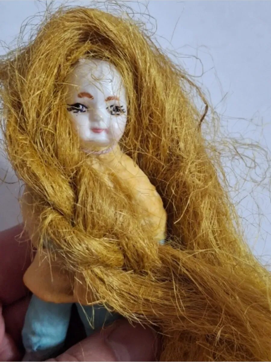 Льняное волокно - 5 г, для волос ватной игрушке, кукле