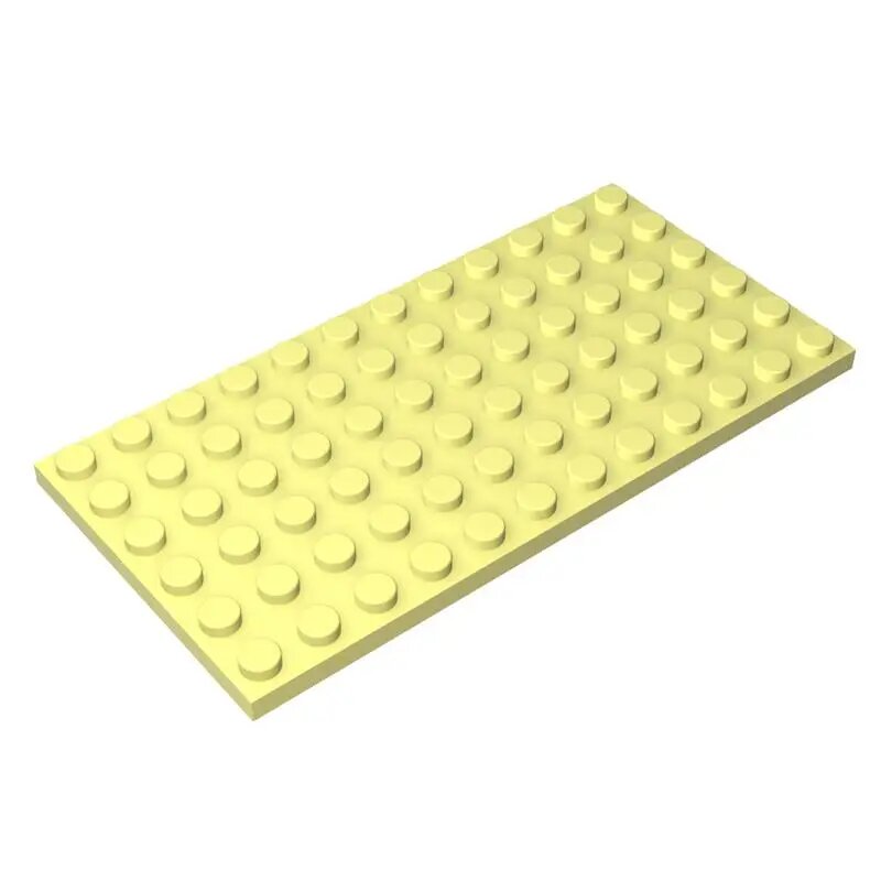 Gobricks, пластина 6x12, совместимая с 3028 деталями Желтый, 033
