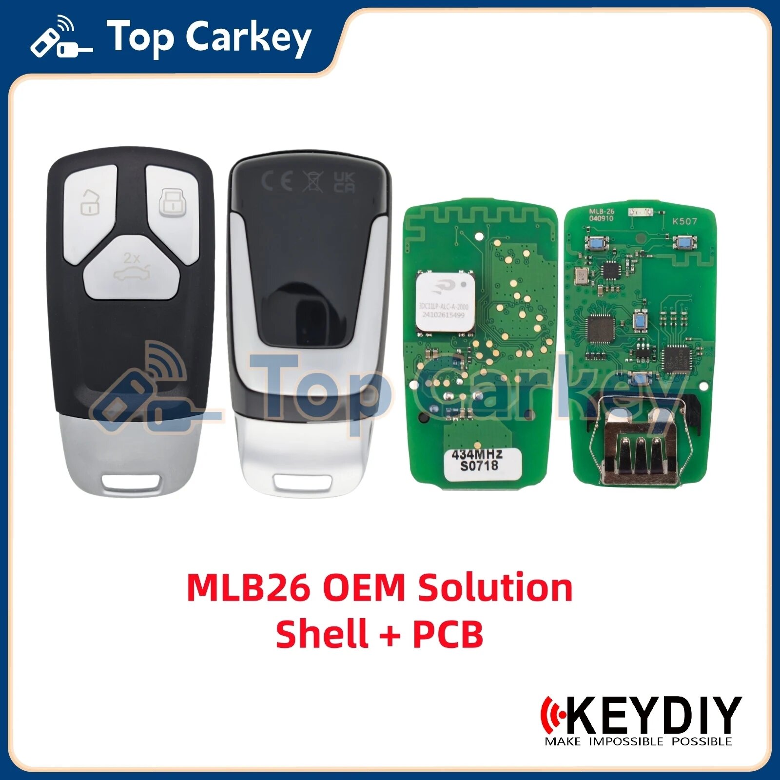 KEYDIY KD MLB08 MLB26 MLB19 Универсальный ключ PCB 434 МГц для Audi A4 A6 A8 Q5 Q7 26OEM with Shell