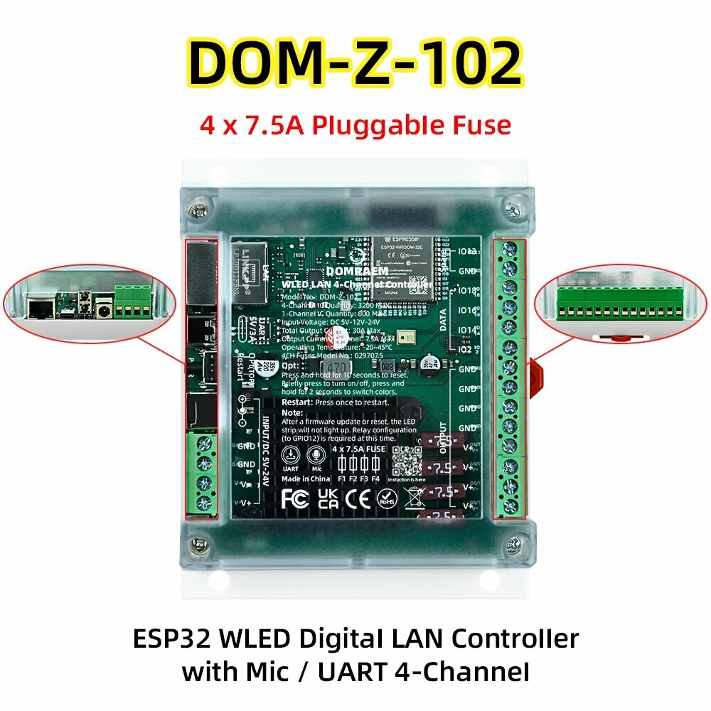DOMRAEM DOM-Z-102 WLED контроллер 4CH Ethernet