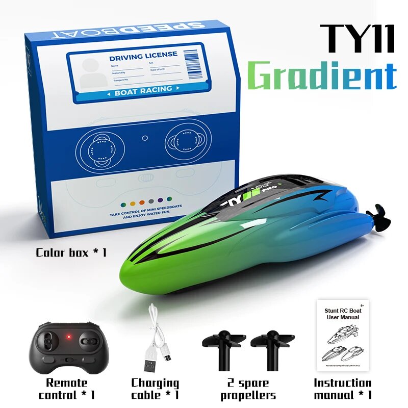 Радиоуправляемая лодка TY11 Gradient, синий/зеленый
