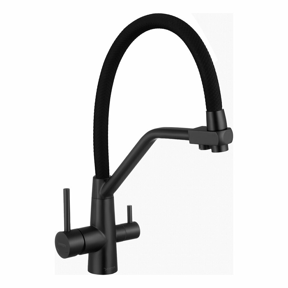Смеситель для кухни с подключением фильтра воды Fmark FS0662-XH01, черный