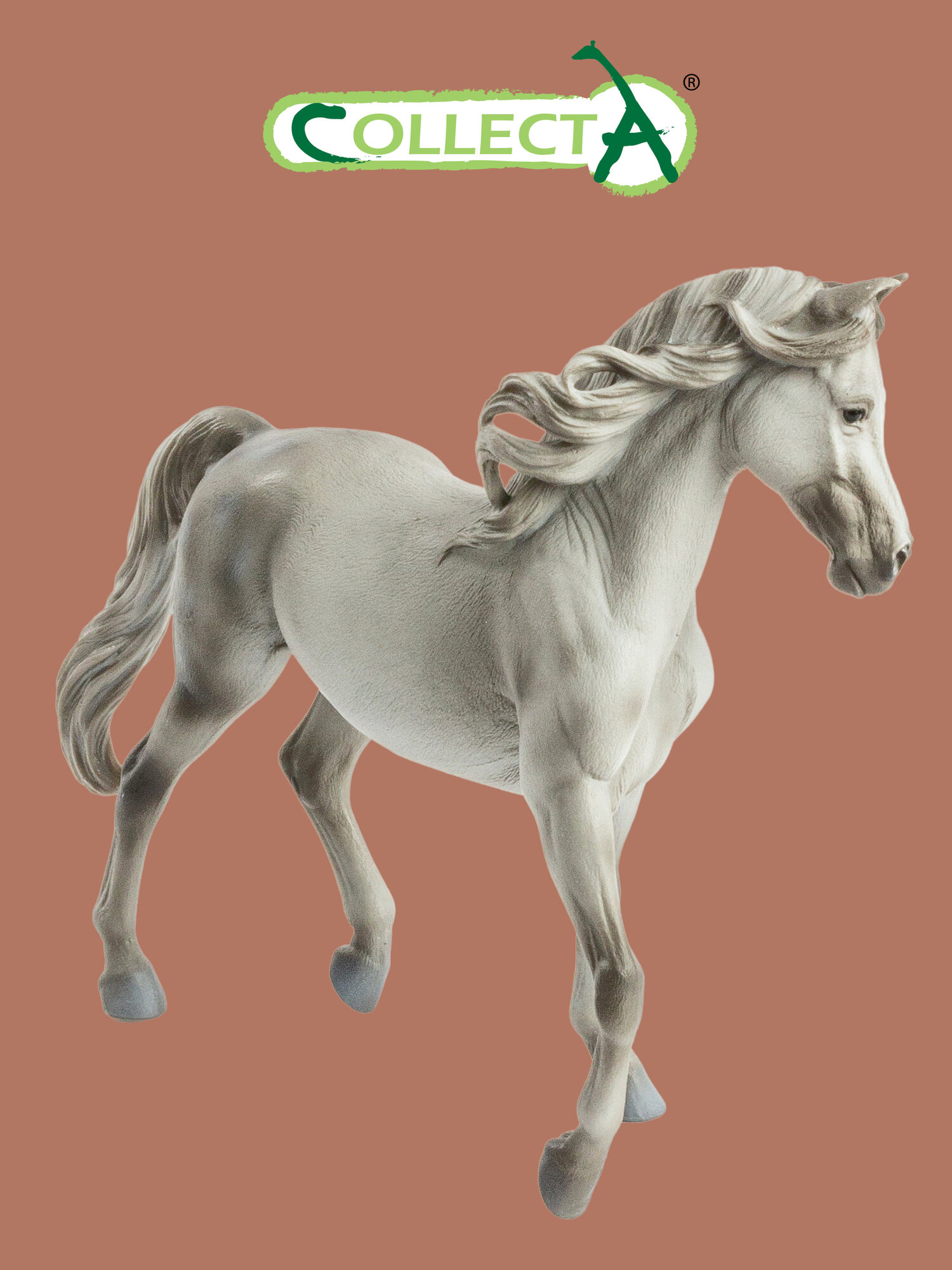 Фигурка животного Collecta Лошадь Кобыла Арабская серая, Deluxe в подарочной упаковке 89885
