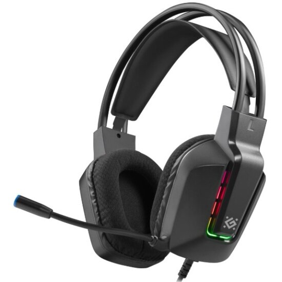 Игровая гарнитура Defender Gothic черный, RGB, провод 1.8 м