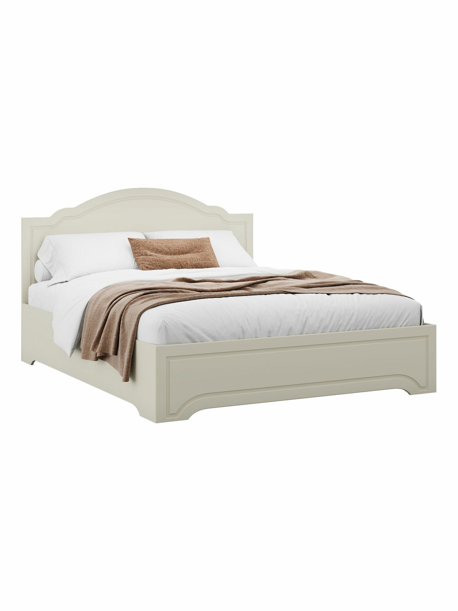 Двуспальная кровать Лорето с анатомическим основанием, спальное место 160х200 см, Слоновая кость