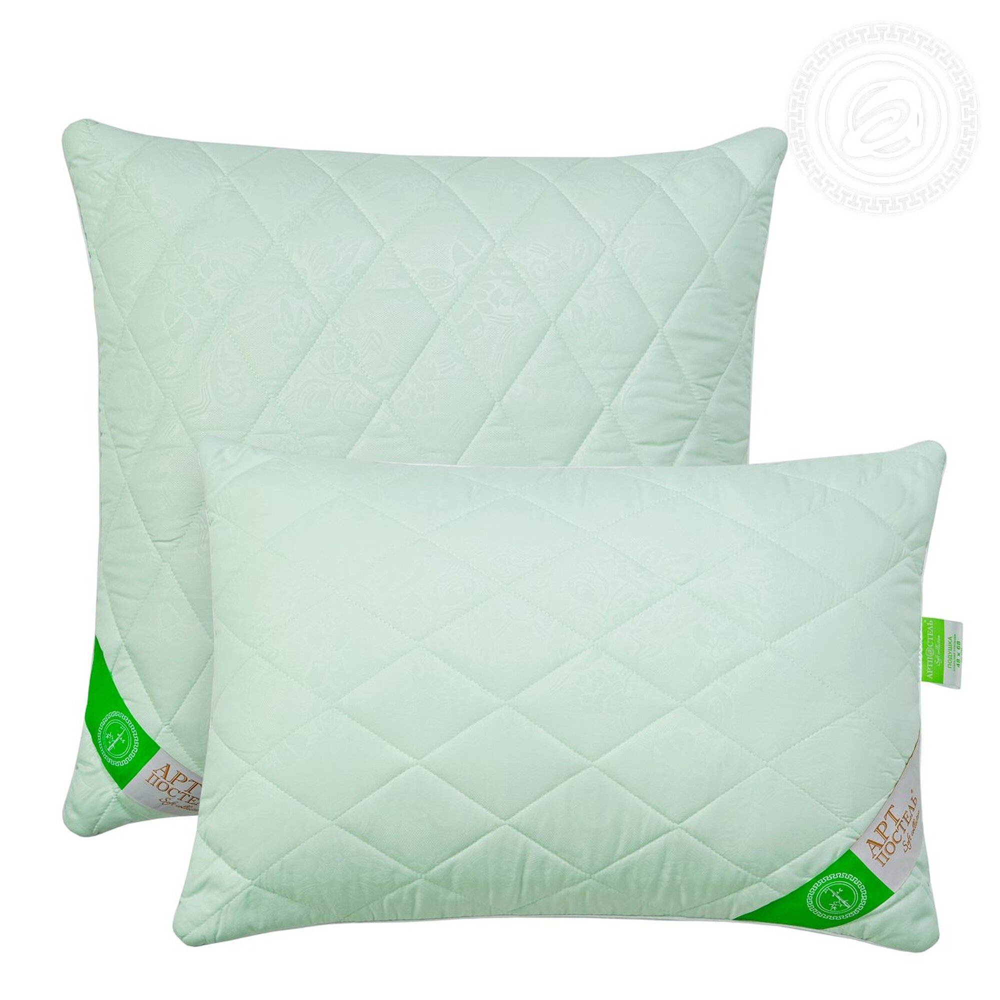 Подушка АртПостель Soft Collection, бамбуковое волокно, 68x68 см, гипоаллергенная, средняя поддержка