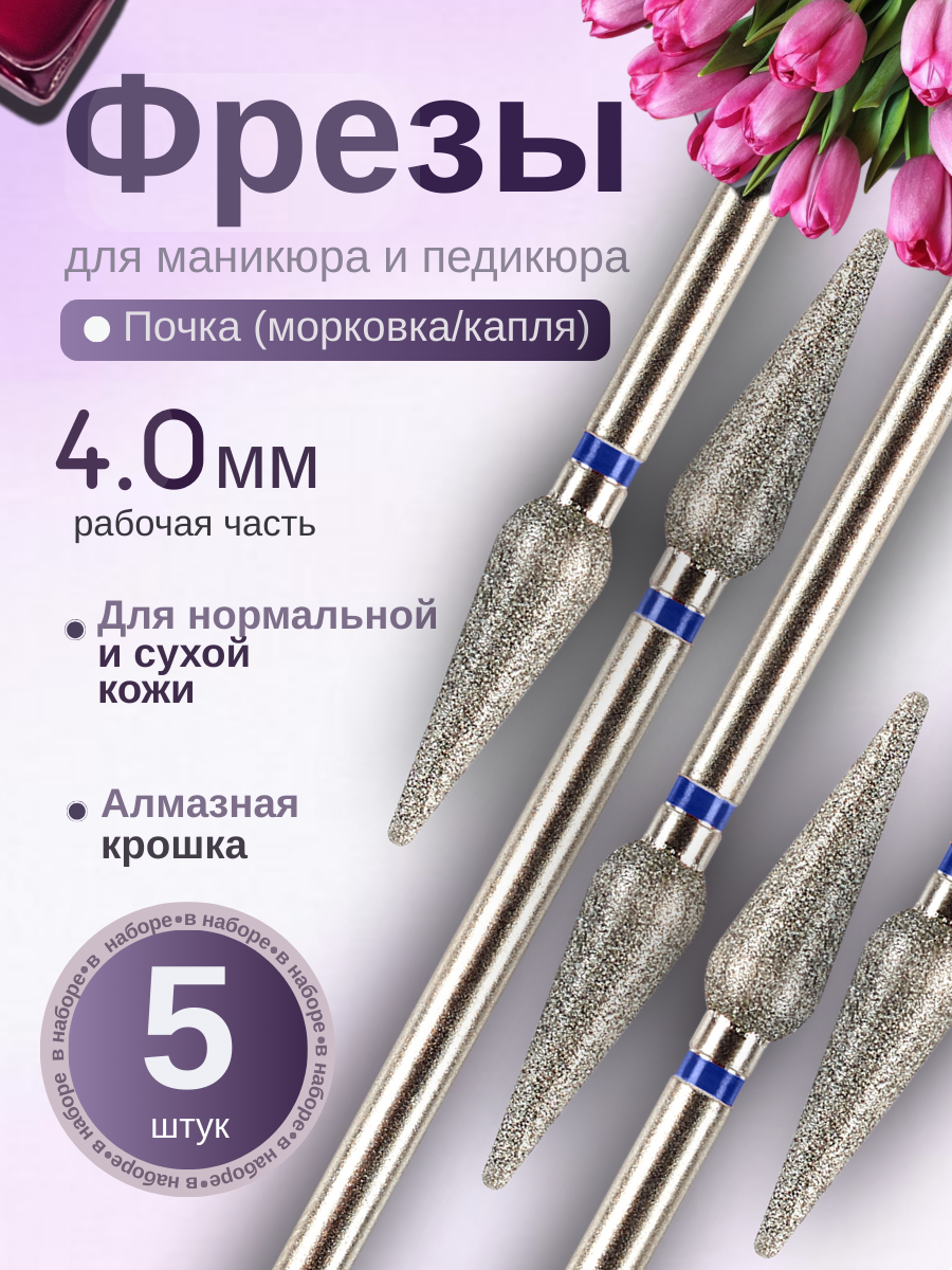 Набор фрез Fecti для маникюра и педикюра "Морковка", 806.104.266.524.040