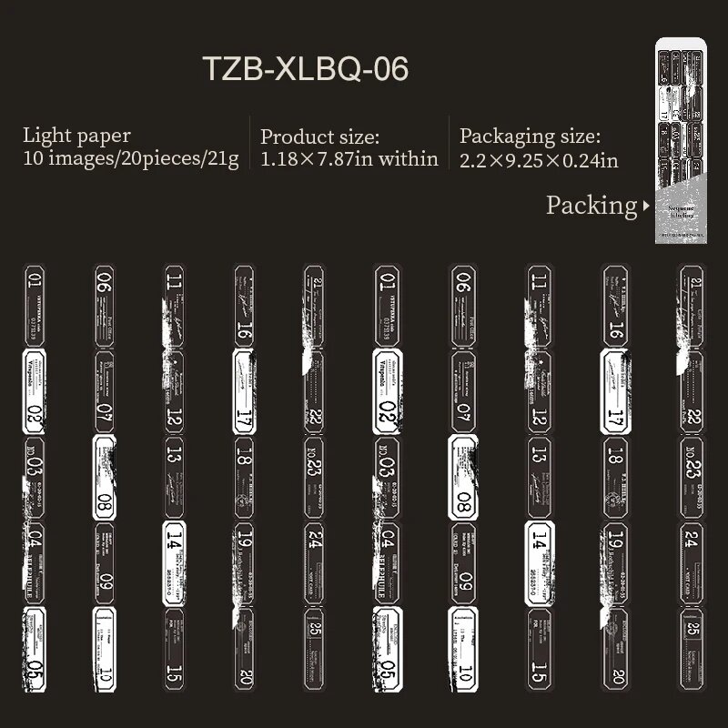 Стикер-коллаж JIANWU Sequence Tag Series, TZB-XLBQ-06