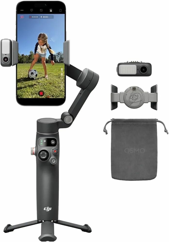 Стабилизатор для смартфона DJI Osmo Mobile 8 (стандартный комплект) с модулем слежения и LED-подсветкой