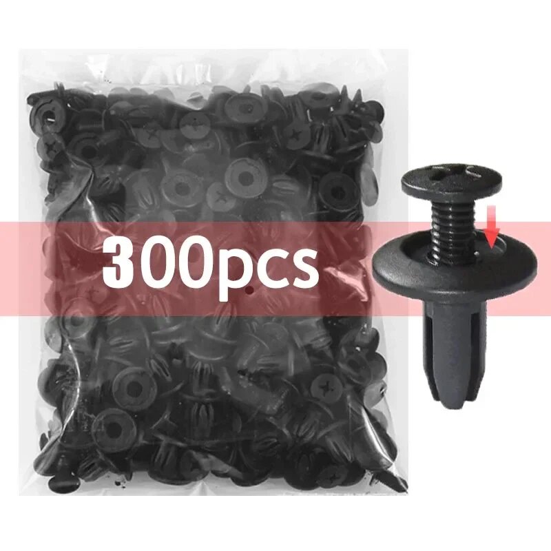 1000 Шт. Пластиковых Клипс 8 Мм Для Крепления Кузовных Панелей Автомобиля, Черные Клипсы Для 300pcs