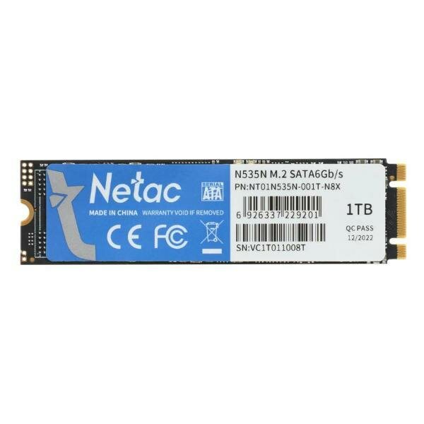 SSD накопитель Netac N535N M.2 2280 SATAIII 3D NAND 1TB