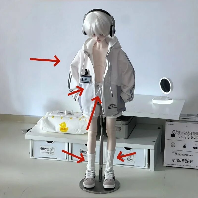 Одежда для кукол BJD: и свободный комплект ветровки для кукол 1/4 размера, аксессуары для кукол