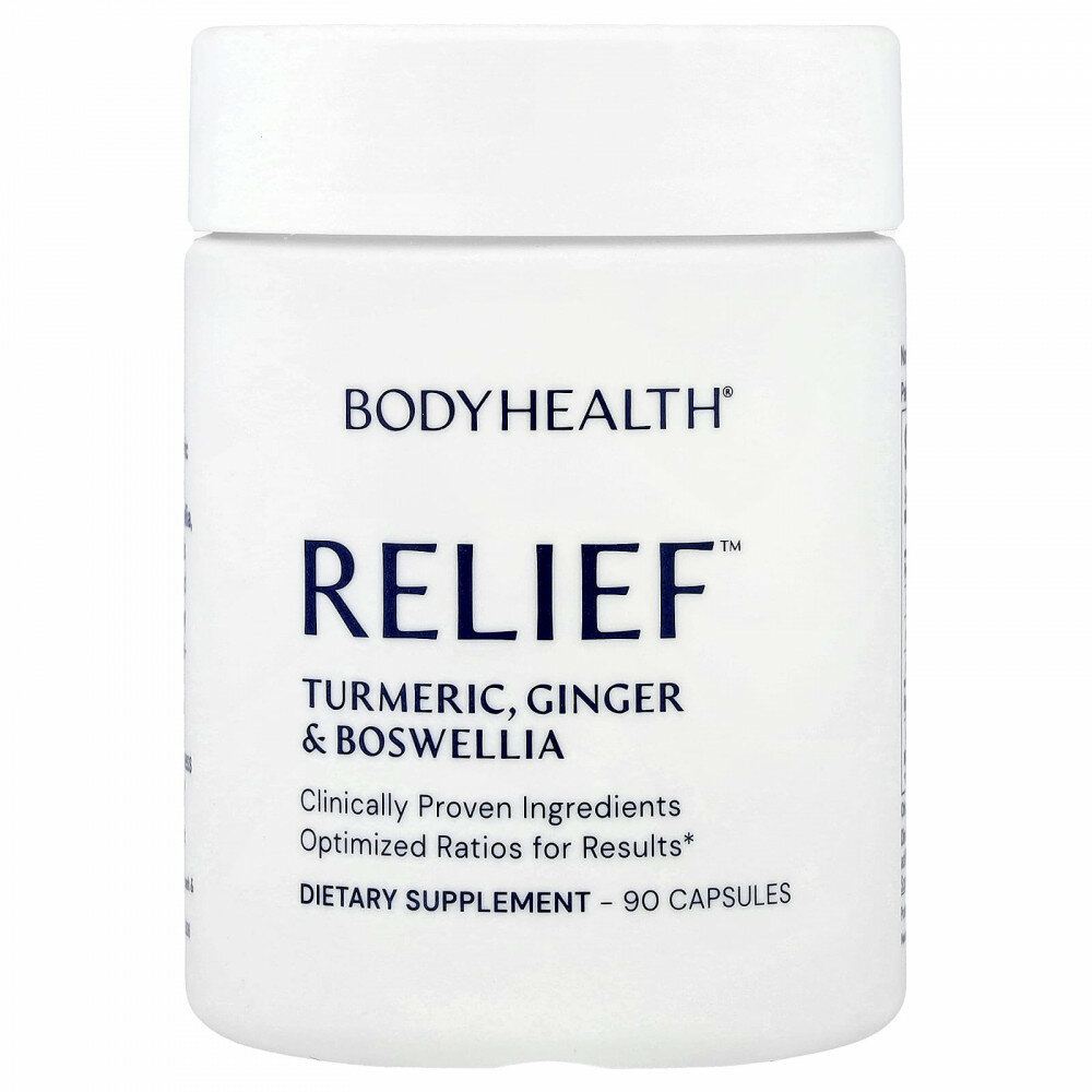 BodyHealth, Relief ™, куркума, имбирь и босвеллия, 90 капсул