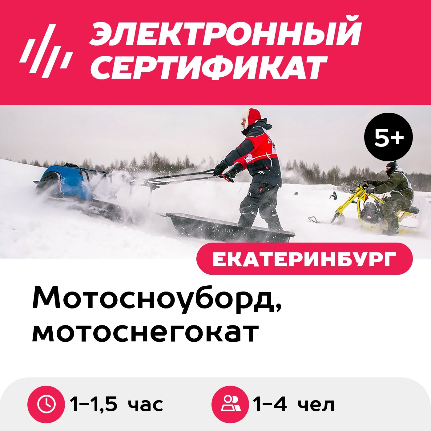 Подарочный сертификат Катание на мотособаках по лесу, индивидуальное, для 1-4 чел. (1-1,5 часа)