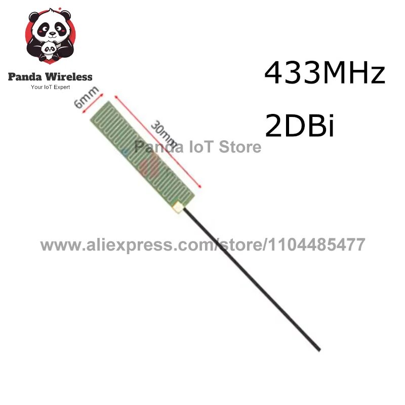 2 шт, 433 МГц, внутренняя патч-антенна FPC PCB, усилитель 8dbi для модуля беспроводных 4 MHF4, 20CM