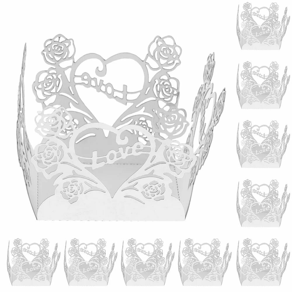 Бумажные стаканчики для шоколада, практичность и компактность при использовании, 50 предметов размером 3.60x3.60x3.50 см