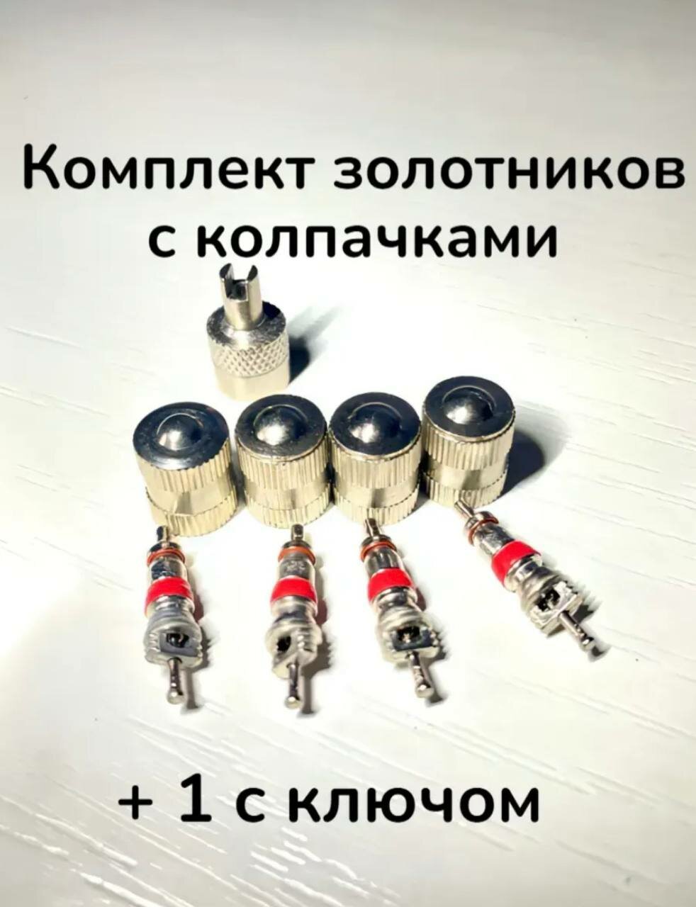 Комплект золотников с металлическими колпачками на ниппель.