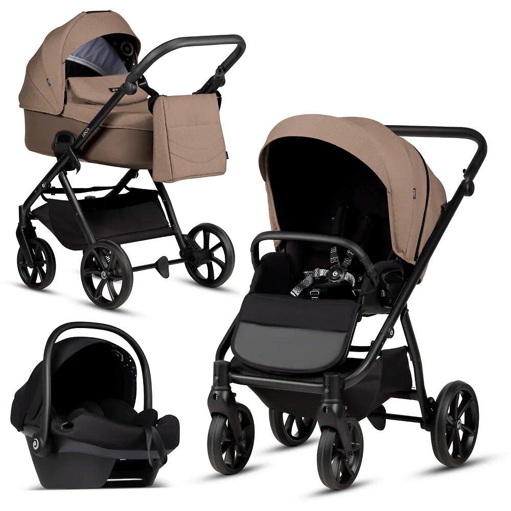 Детская коляска 3в1 Tutis Leo 3+, цвет Cinnamon (Светло-коричневый)