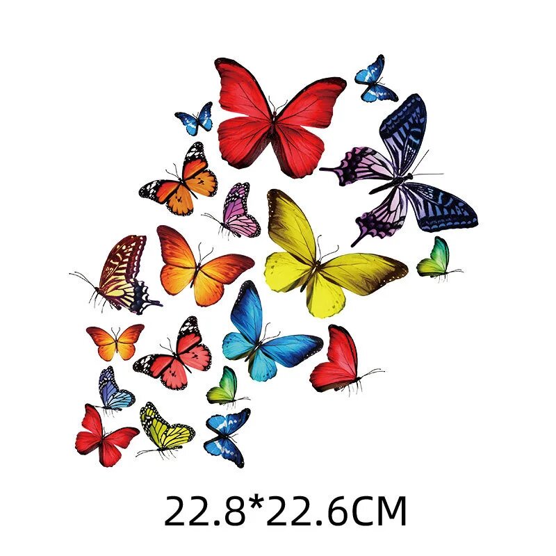 Термонаклейки бабочки, 22.8*22.6 см, Белый, TH2319-10