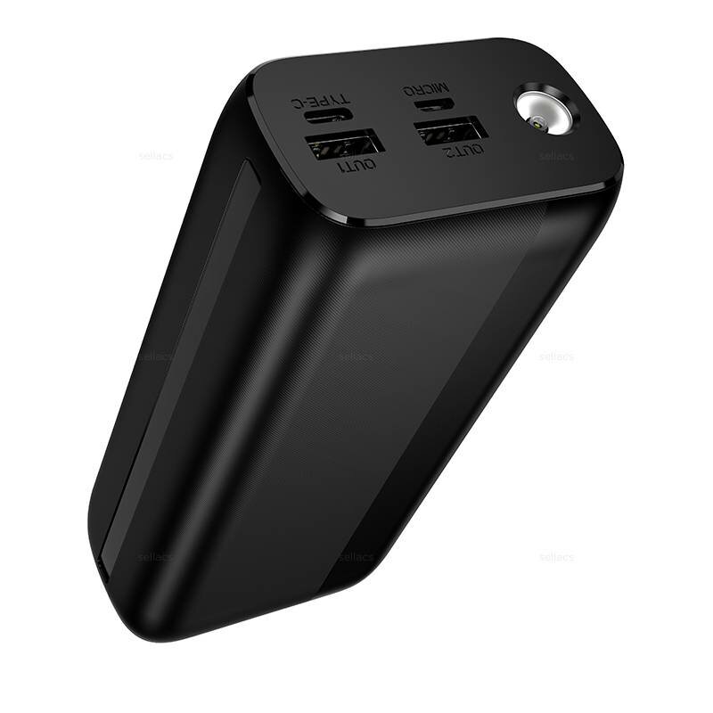 Портативный аккумулятор Power Bank BOROFONE BJ86A 30000 mAh с фонариком (черный)