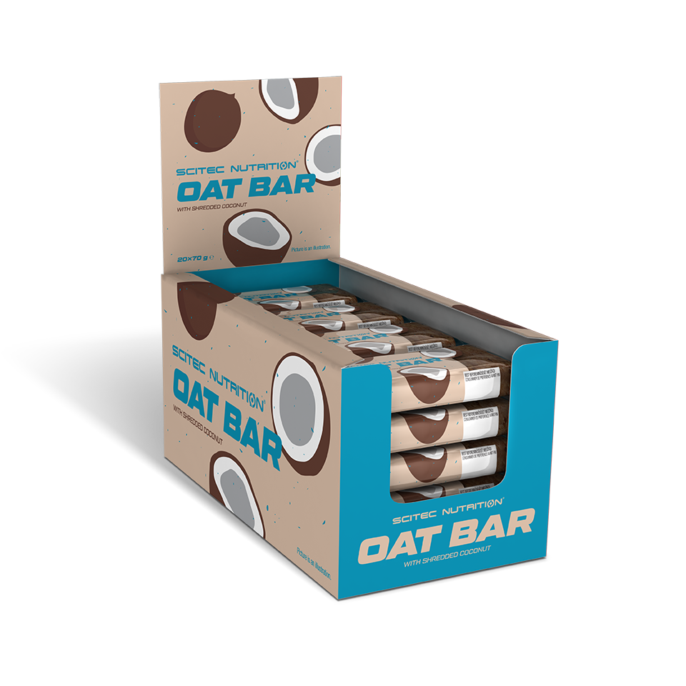 Овсяный батончик с кусочками фруктов и семенами Scitec Nutrition Oat Bar 70 г. (шоубокс 20 шт) кокос