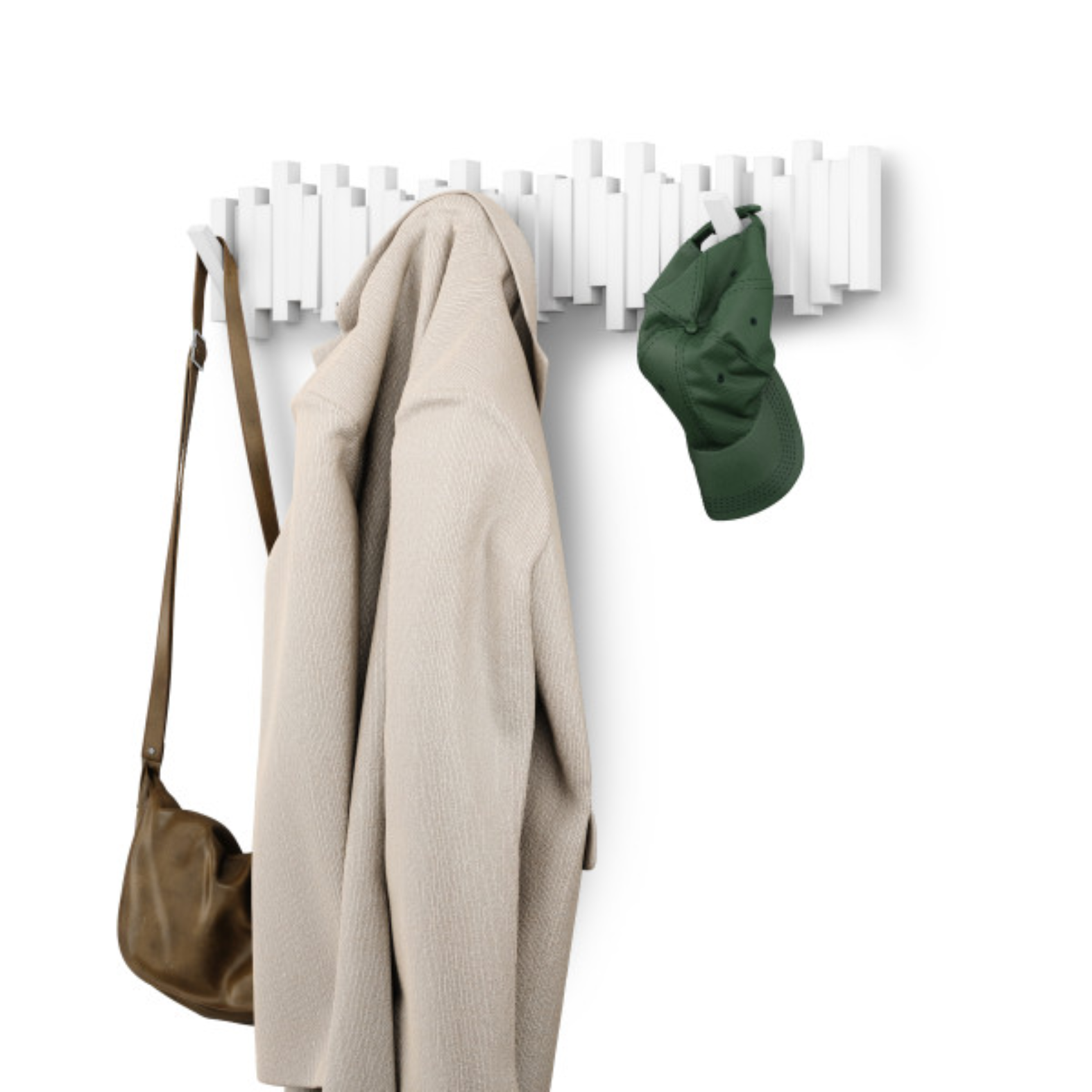 Вешалка настенная Umbra Sticks 8 крючков, белая