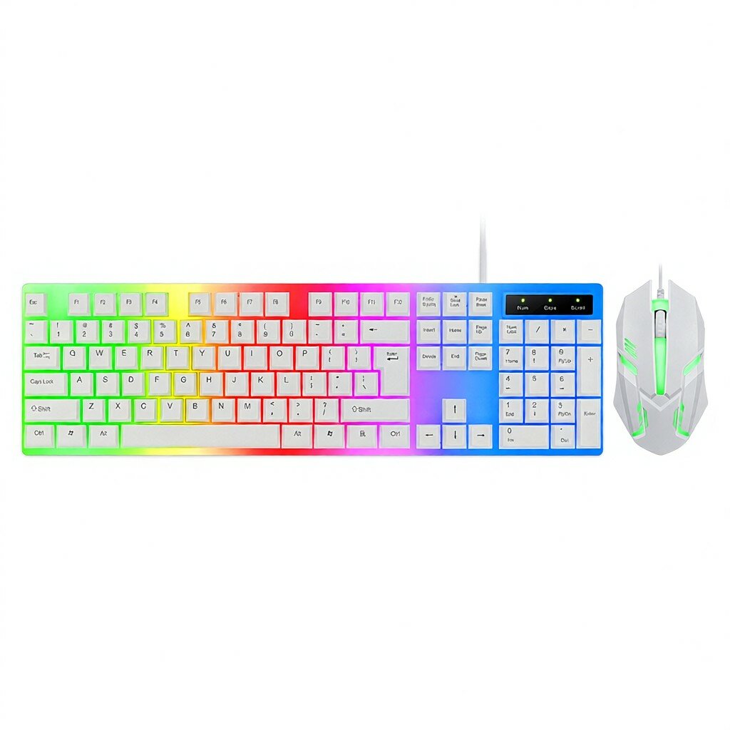 Игровая Клавиатура: RGB Подсветка, Тихие Клавиши - Механическое Ощущение с Плавающими Клавишами, USB Подключение для Геймеров