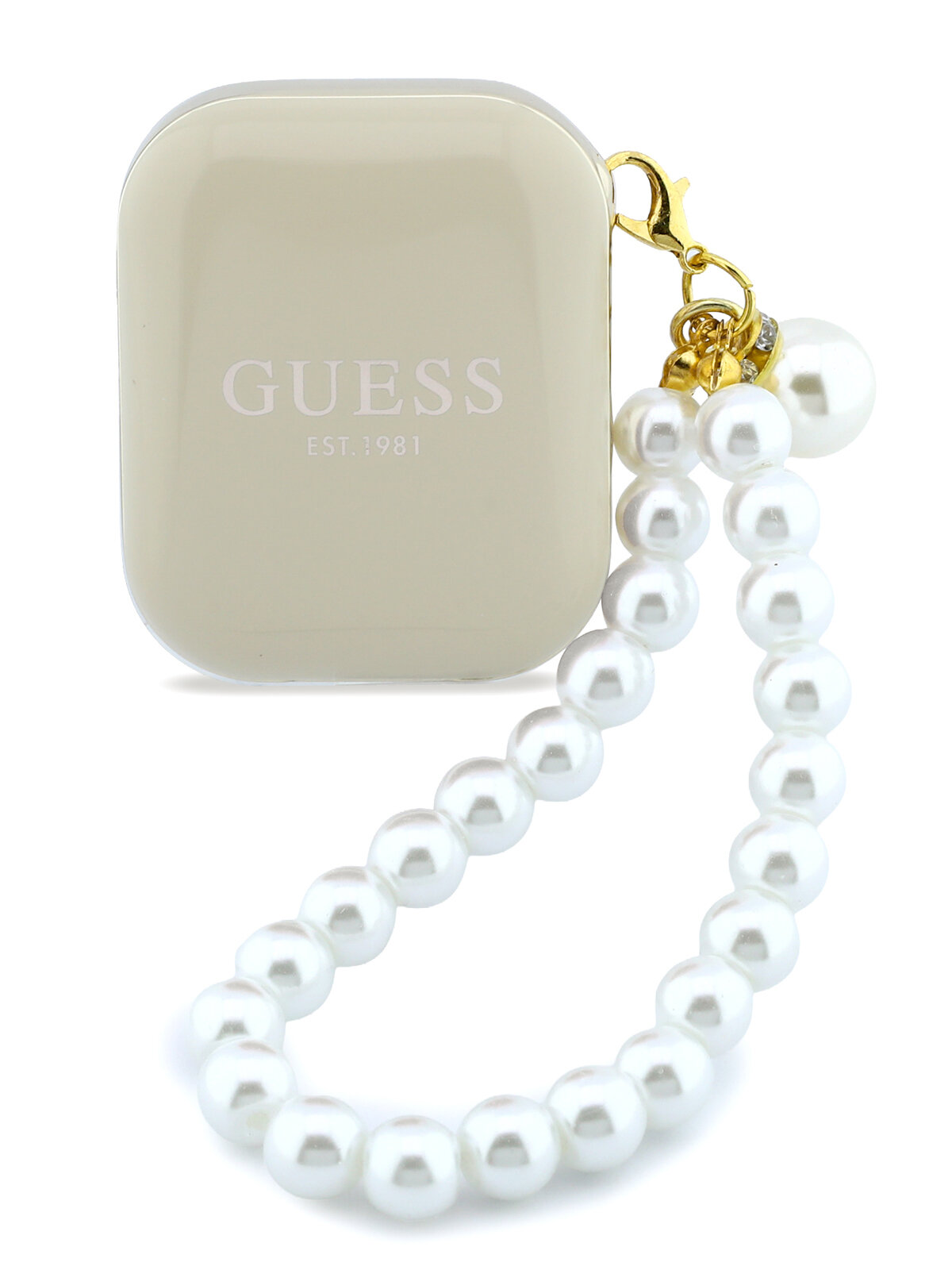 Наушники Guess TWS, внутриканальные, Bluetooth 5.4, с ремешком на руку, бежевый