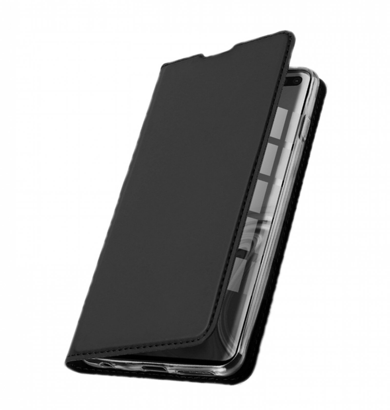 Чехол-книжка MyPads для Samsung Galaxy S10 SM-G973F водоотталкивающий с мульти-подставкой на металлической основе черный