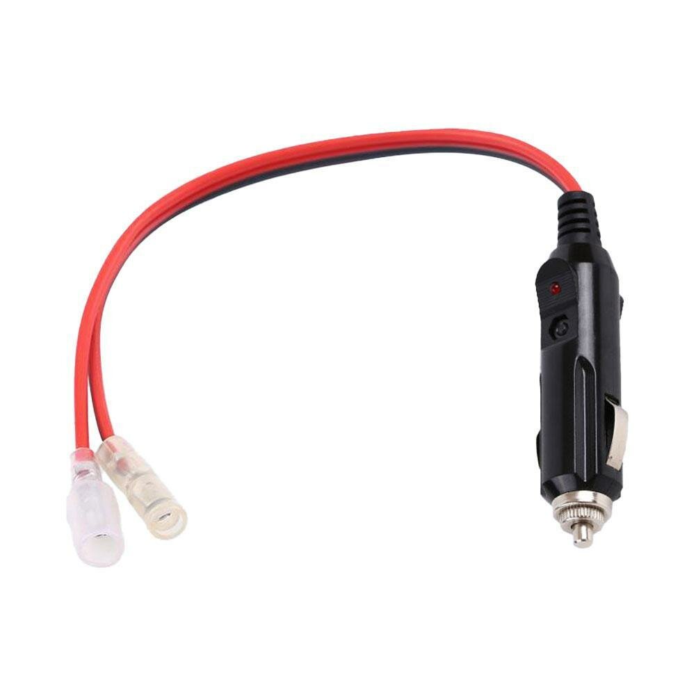 Штекер в прикуриватель с проводом, переходник в прикуриватель автомобиля с клеммами и предохранителем